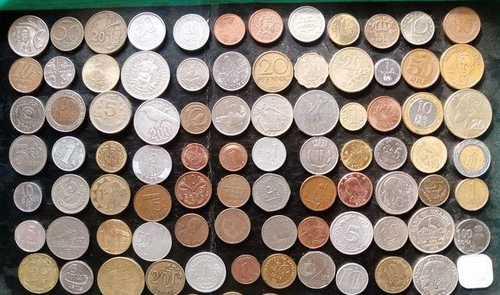 Подборка из 89 монет 89 стран мира