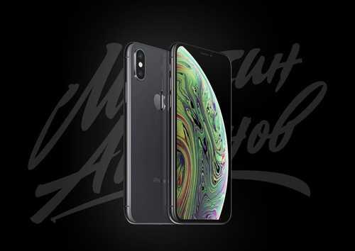 Разбитый iphone XS Space Gray.