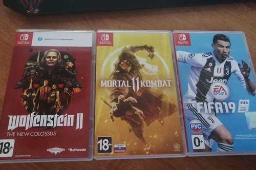 Продам игры Nintendo Switch (MK11, Wolfenstein, Fi
