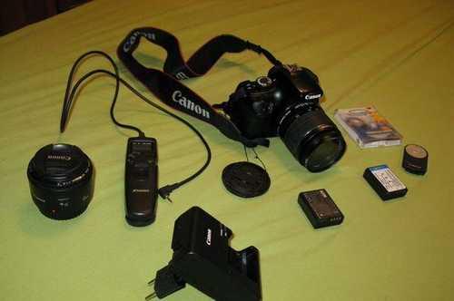Canon EOS Rebel T3 (1100D) kit + разные аксессуары