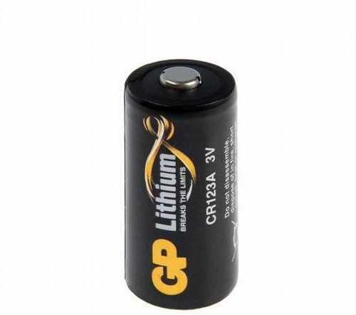 Батарейка литиевая GP, CR123A (DL123A), для фото, 3В, спайка, 1 шт