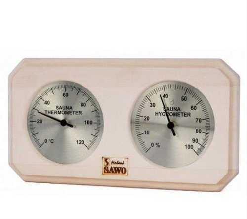Термогигрометр прямоугольный, sawo 221-THA (осина)
