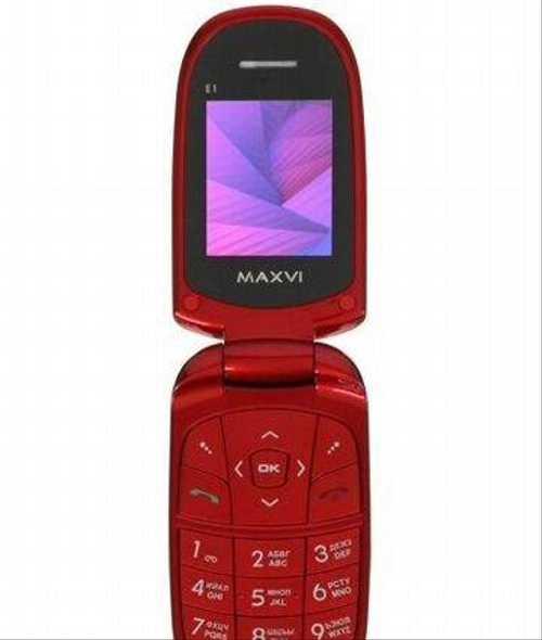Сотовый телефон Maxvi E1 витринный 2SIM, красный