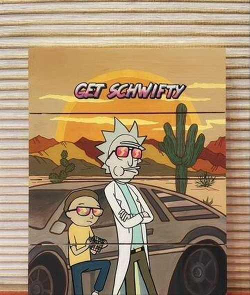 Картина на досках Рик и Морти / Rick and Morty
