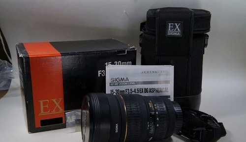 Автофокусный объектив Sigma 15-30мм 3,5-4,5 Canon