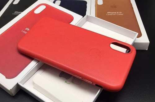 iPhone Xs Кожа Apple Leather Красный Чехол 10 Х