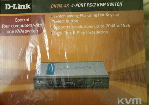 D-Link dkvm-4K PS/2 KVM switch новый