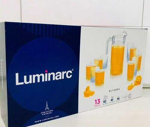 Luminarc кувшин + 12 стаканов