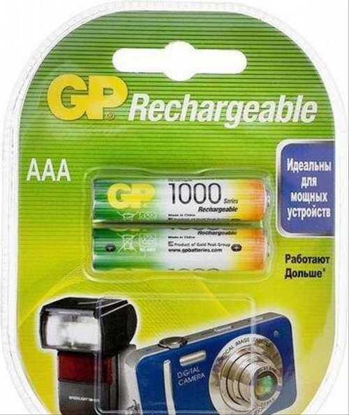Батарейка аккумуляторная AAA «GP Rechargeable» 100
