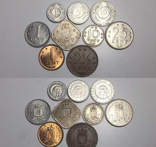 Монеты Антильских островов (9 монет)