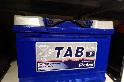 Аккумулятор tab polar. АКБ таб Полар с 75. Аккумулятор Tab Polar Blue 75а обр пол. Аккумулятор 12v 75ah 750а 