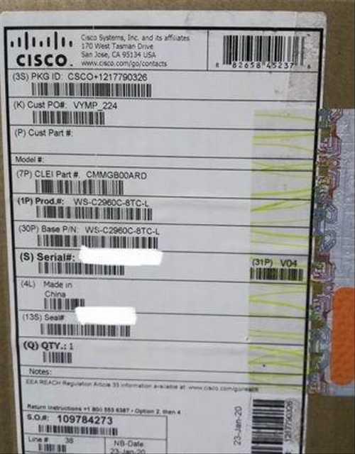 Новый Cisco WS-C2960C-8TC-L
