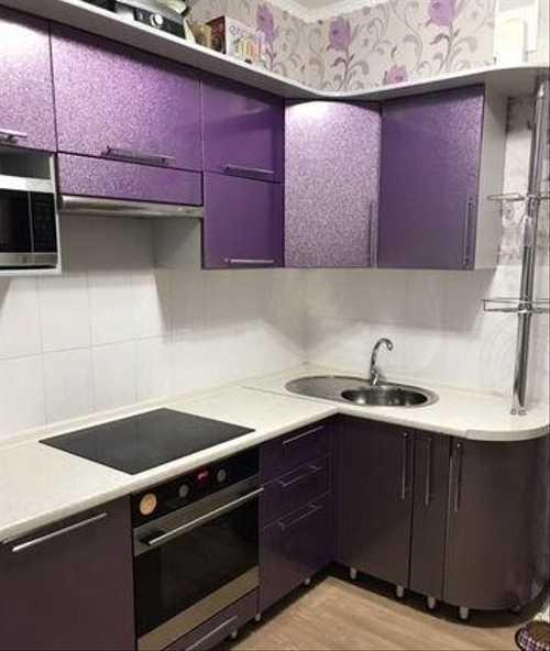 Кухонный гарнитур гламур лиловый