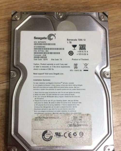 Жесткий диск hdd 1Tb, SATA 3.0, barracuda 7200