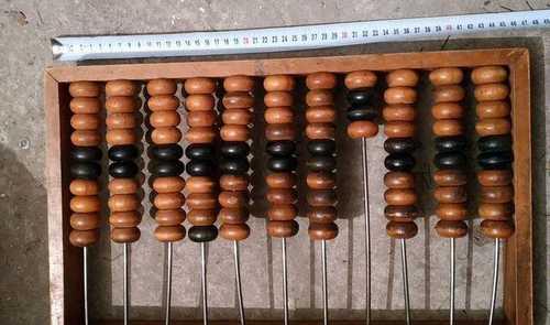 Счеты деревянные 45x27см СССР и 22x14см Линейка