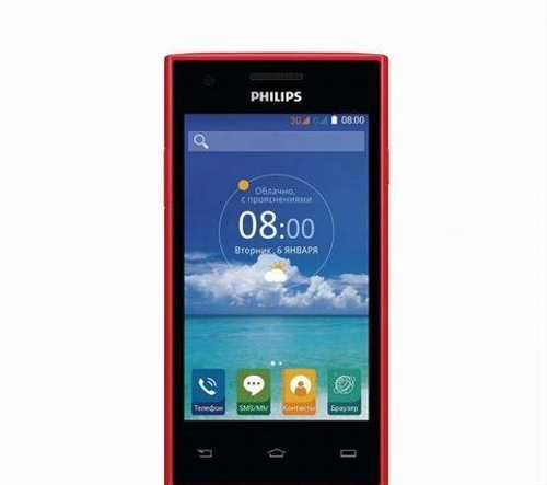 Смартфон philips S309 2 SIM, красный (000000390)