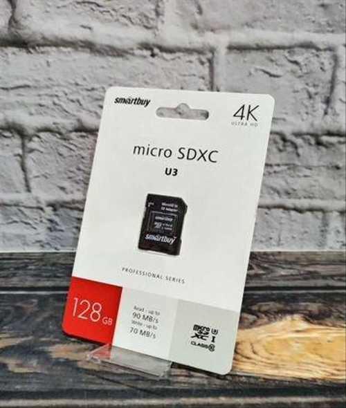 Новая флешка 128гб microSD 4K