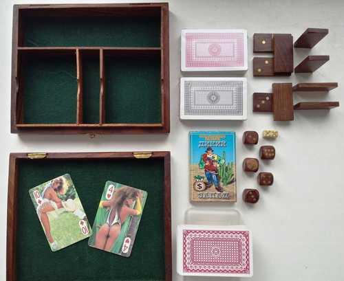 Сувенирный набор для игры в домино, карты, кости