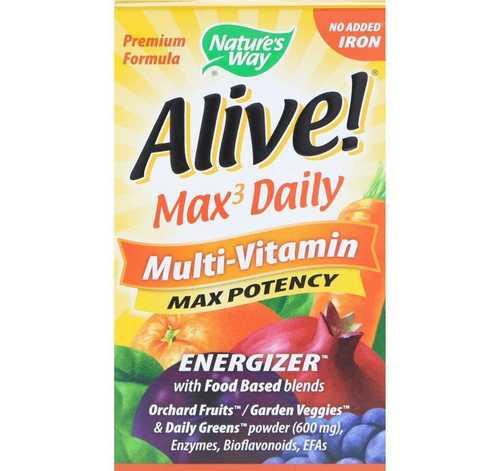 Alive Мультивитамины, Max3 Daily, 90 таблеток