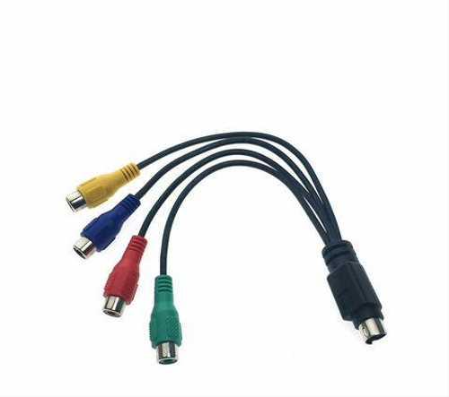 Шнур S-video 7pin Male RGB Female + AV RCA тюльпан