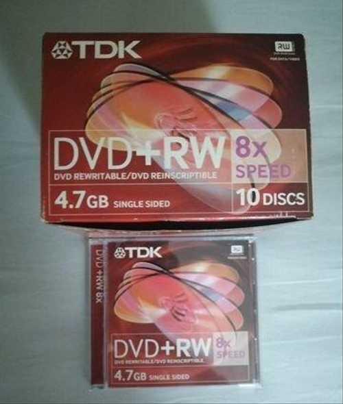 Новый перезаписываемый диск TDK DVD+RW, 8Х, 4.7GB