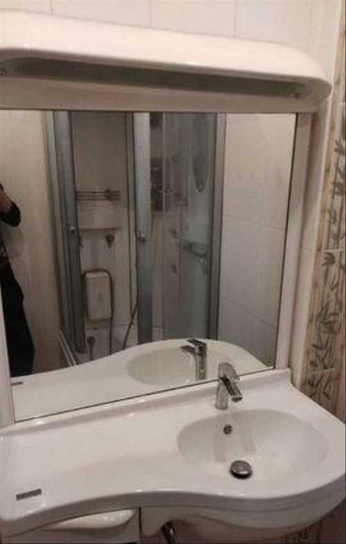 Раковина в ванную, комплект с зеркалом