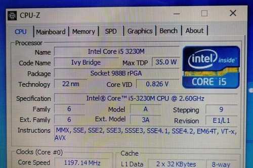 Процессор для ноутбука Intel Core i5 3230m