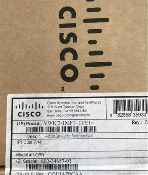 Модуль cisco vwic3-1MFT-T1/E1 Новое в наличии