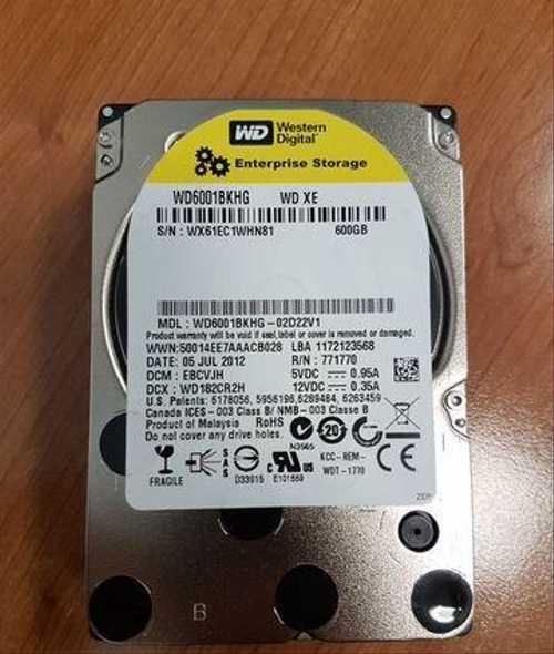 Жёсткий диск WD XE SAS 2.5 WD6001bkhg 600Gb