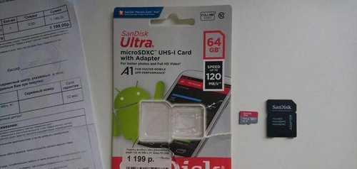 Карта памяти SanDisk Ultra microsdxc 64 гб