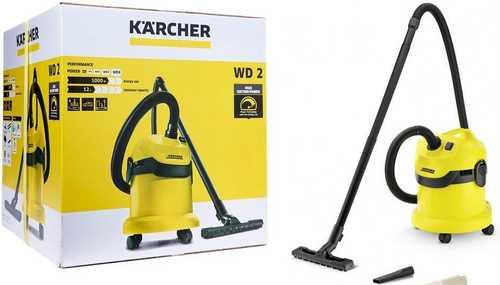 Профессиональный пылесос karcher WD 2 1000Вт новый