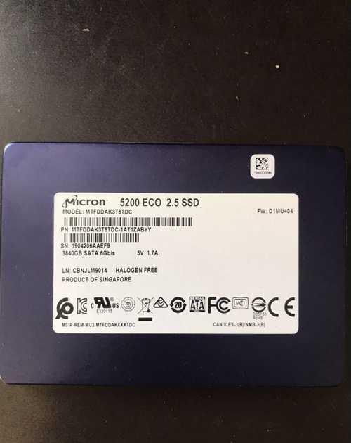 Жесткий диск Micron Ssd 3.84 tb SATA