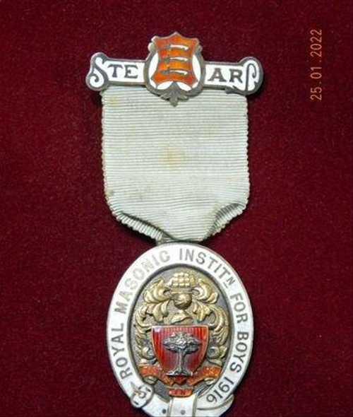 Rmib, Steward, 1916 год, Англия, масонская медаль