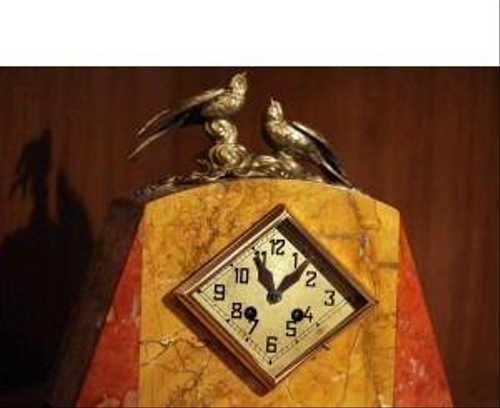Старинные настольные часы "Птицы"
