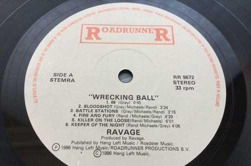 Ravage “Wrecking Ball” 1986