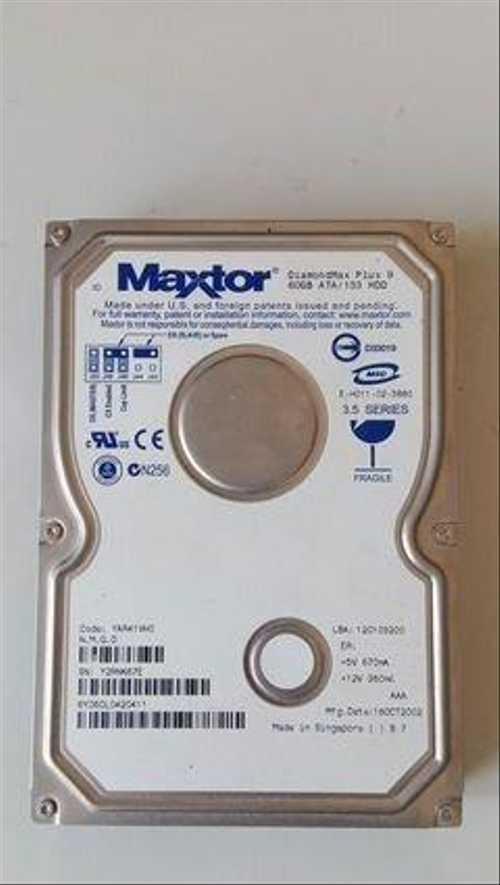 Жёсткий диск IDE Maxtor 60Gb