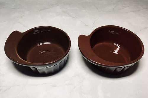 Керамические коричневые кокотницы