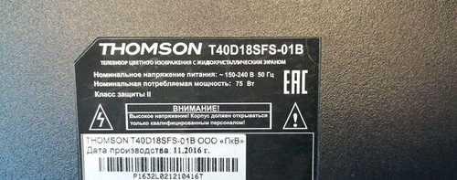 Thomson T40D18SFS-01B Телевизор блоки