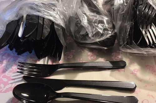 Одноразовые вилки ножи ложки пластик крепкий