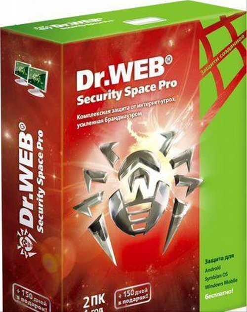 Лицензии Dr.Web Security Space 2пк,1 год