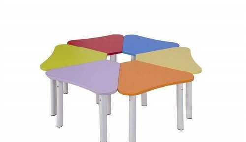 Столы ромашка для детского сада на регулируемых ножках