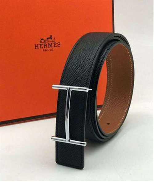 Мужской ремень из натуральной кожи Hermes