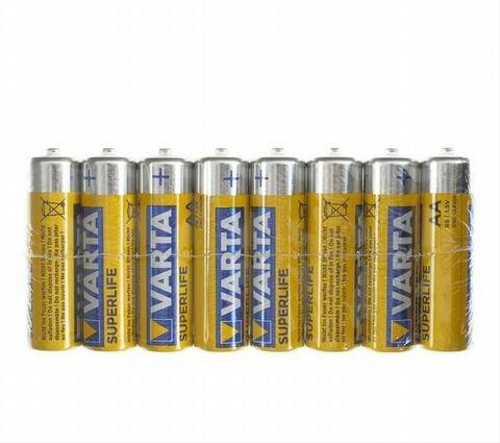 Батарейка солевая Varta SuperLife, AA, R6-8S, 1.5В, спайка, 8 шт