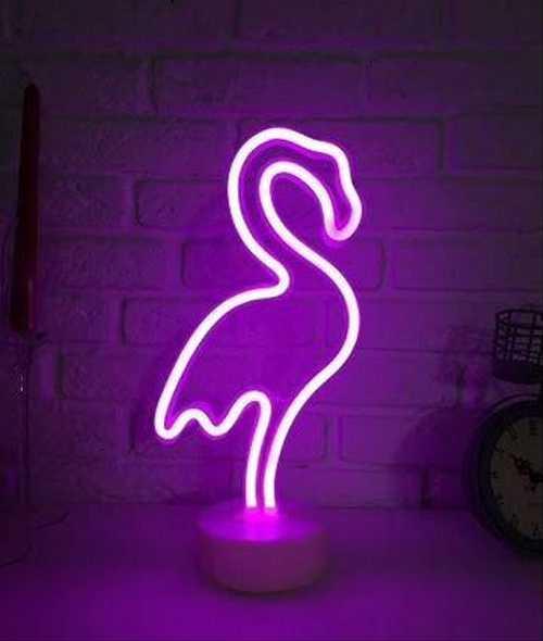 Неоновый светильник фламинго