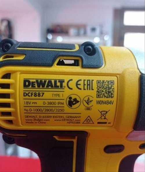 Аккумуляторный ударный шуруповерт dewalt DCF887N
