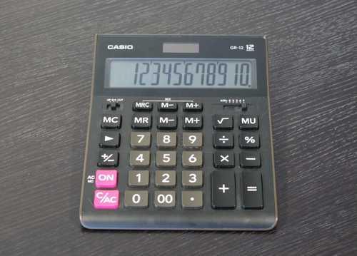 Калькулятор бухгалтерский casio GR-12 черный