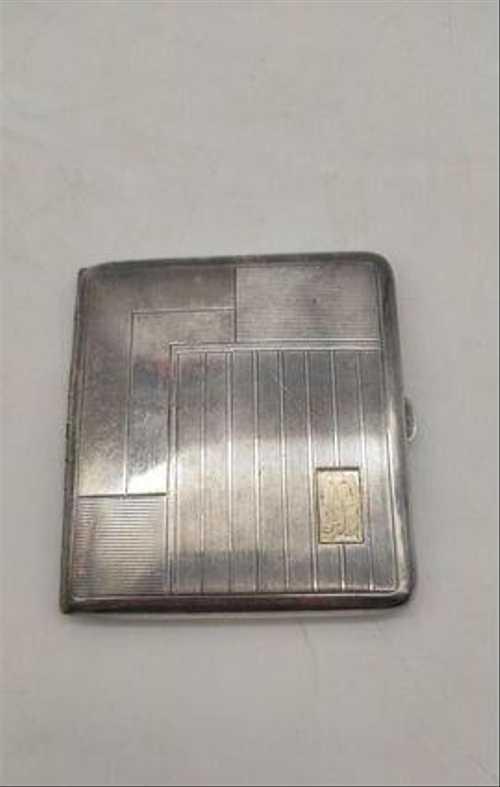 Портсигар металл, серебрение, нач. XX в. Размер 9