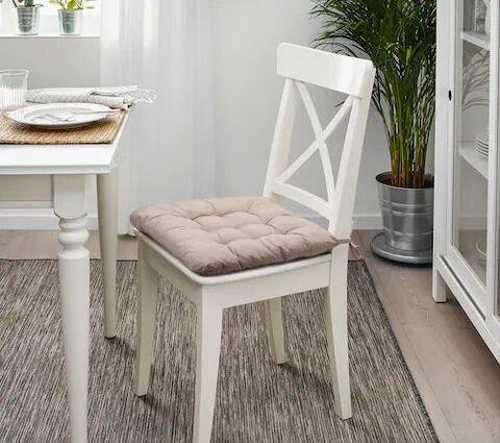 Подушки на стул IKEA цвет бежевый, серый