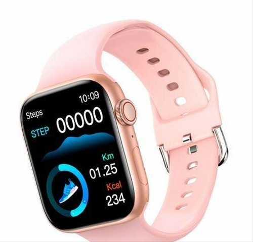 Смарт часы Smart watch lemfo T800 розовые