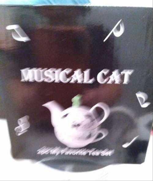 Чайник коллекционный с кошачьей темой Музыкальные